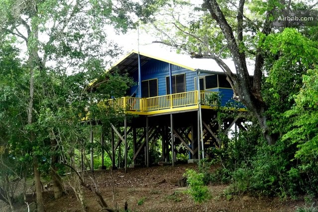 Romantic luxury riverside treehouse in Burrell Boom